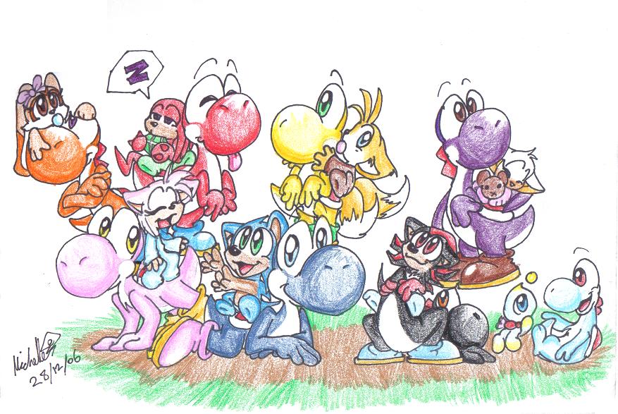 Yoshi's island: Sonic by mmishee on DeviantArt