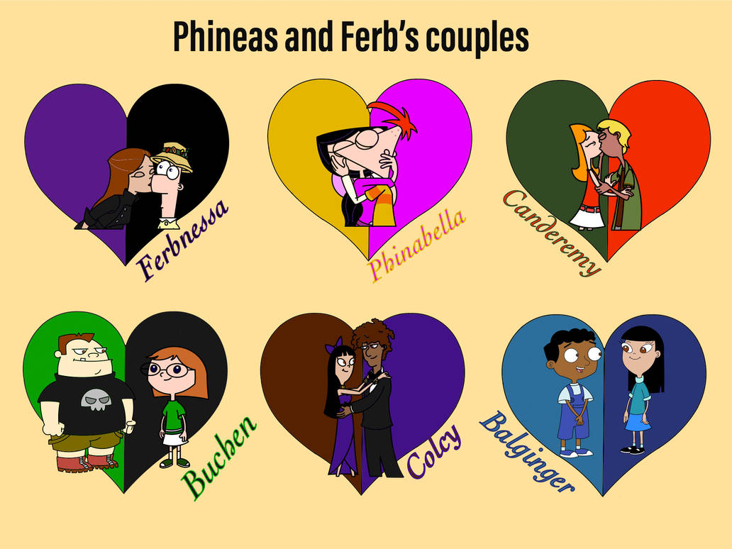 All Couples From Phineas And Ferb By Makstutom On Deviantart