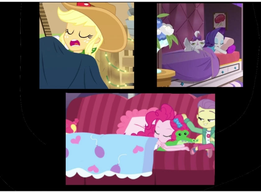 Applejack And Rarity And Pinkie Pie Sleeping By Keananluke On Deviantart