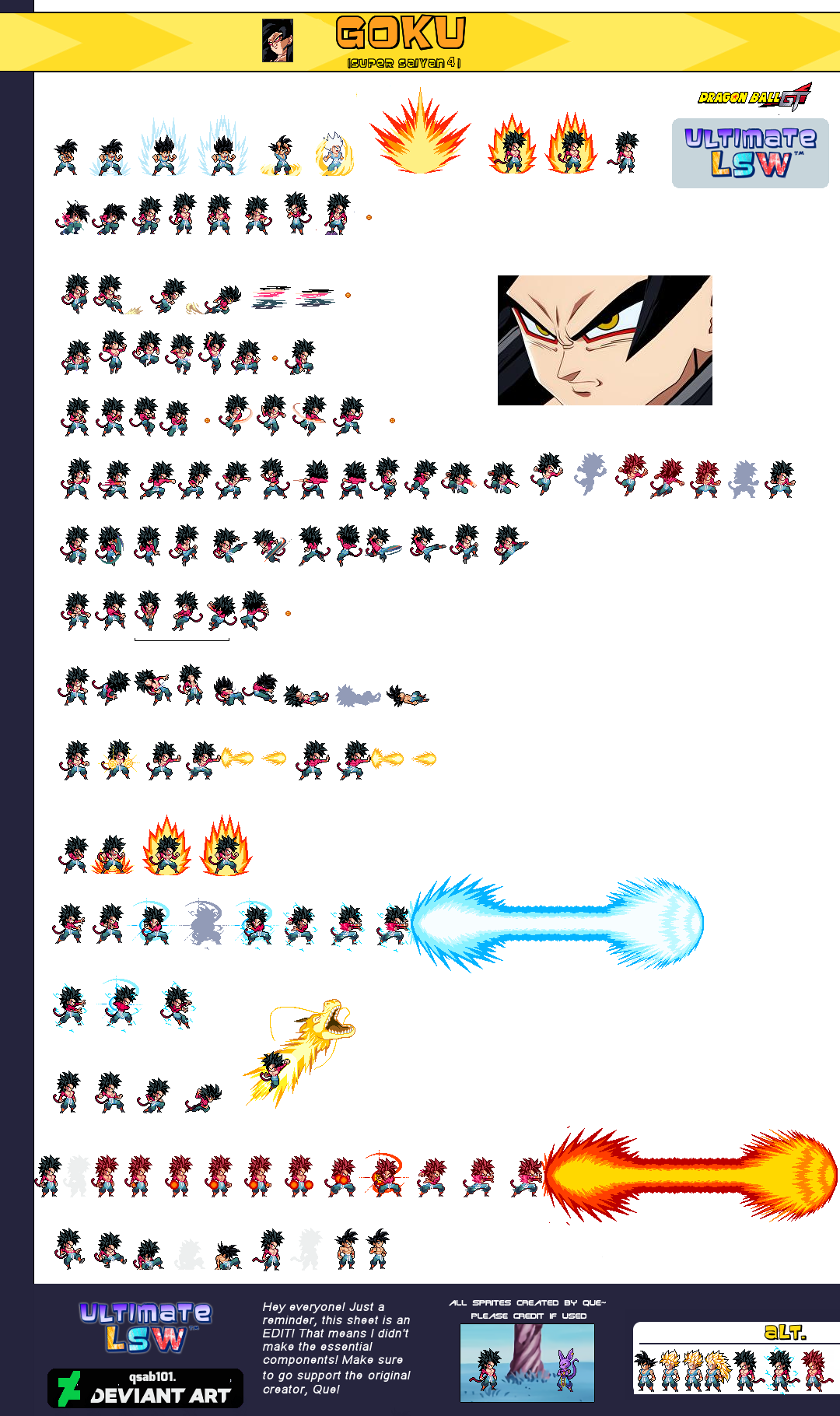 Super Saiyan 4 Goku Gt Ulsw Sprite Sheet By Kambayt3 On Deviantart