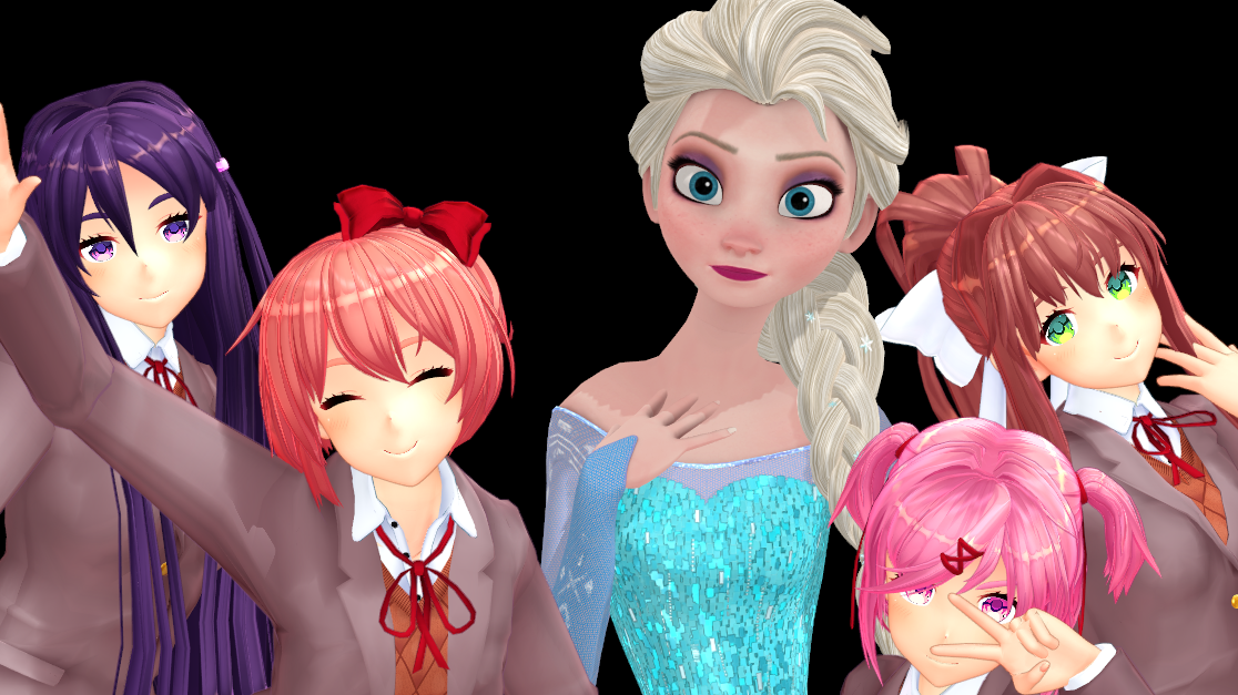 Ddlc X Frozen Queen Elsa Chills Out At The Club By Kucero On Deviantart