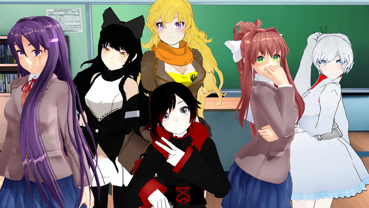 Ddlc X Rwby Fan Request By Kucero On Deviantart