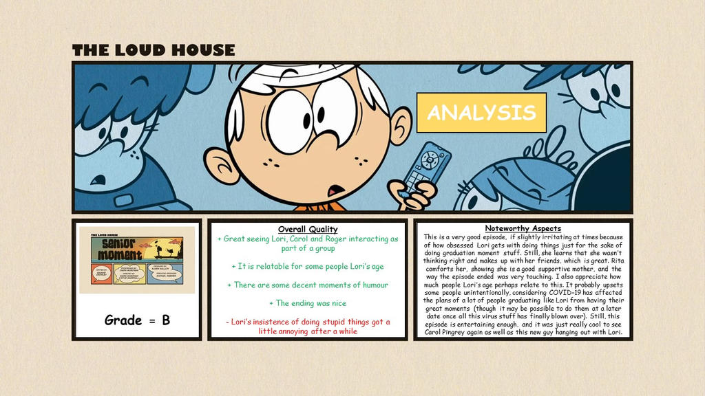 Loud House Analysis Senior Moment By Justsomeordinarydude On Deviantart