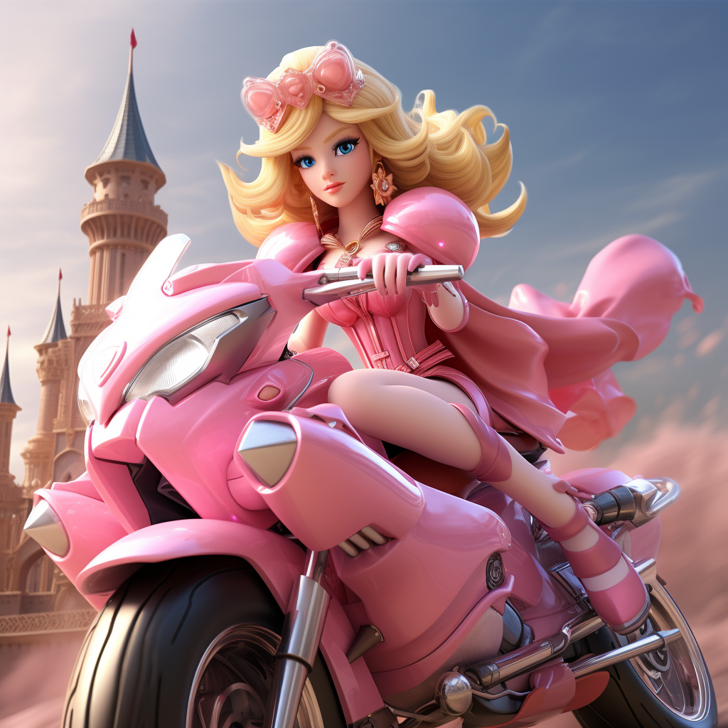 Princess Peach Riding A Motorcycle Stunning 3d 2 By G4merdad On Deviantart