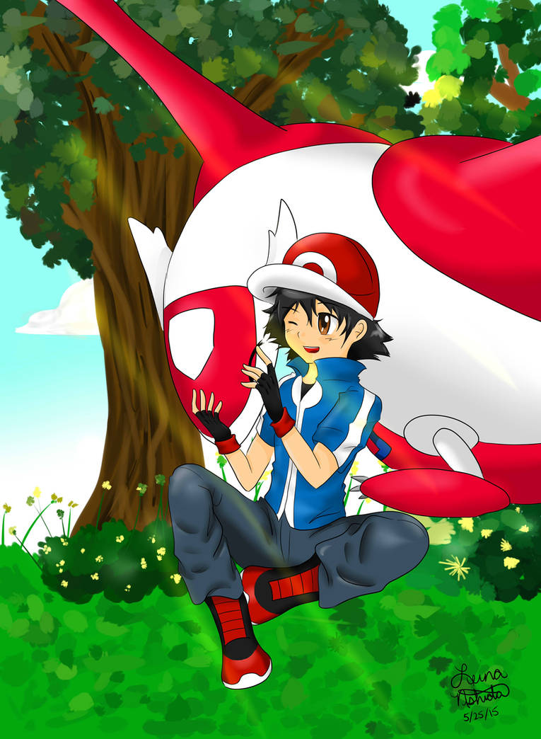 Ash And Latias By Leina24 On Deviantart