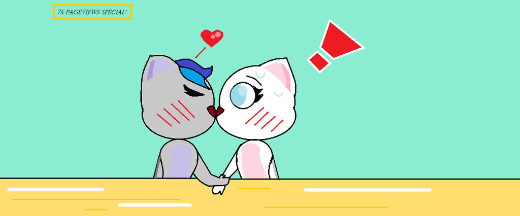 75 Pageviews Special Cat Kiss By Catloulie On Deviantart