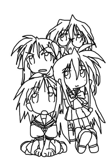 lucky star group outline by meruhoshi on DeviantArt