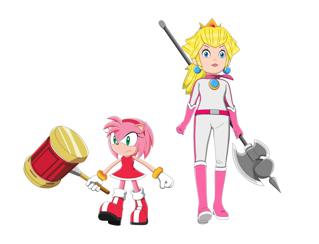 Amy Rose And Princess Peach March Into Battle By Tppercival On Deviantart