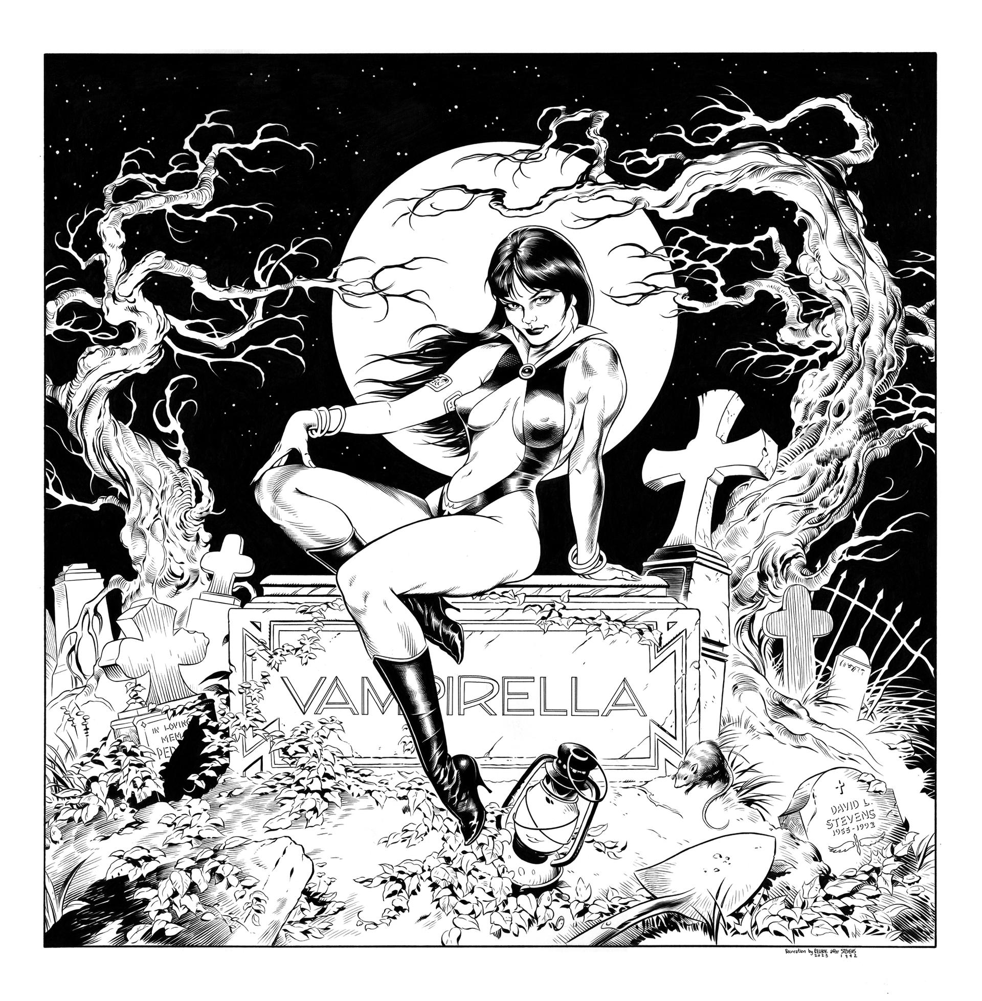 Dave Stevens Vampirella pinup recreation by dalgoda7 on DeviantArt Dave Stevens Vampirella pinup recreation by dalgoda7 on DeviantArt