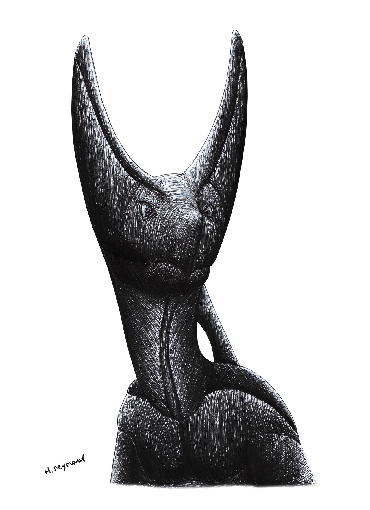 Mewtwo Bust Pen Drawing By Hamish1512201 On Deviantart