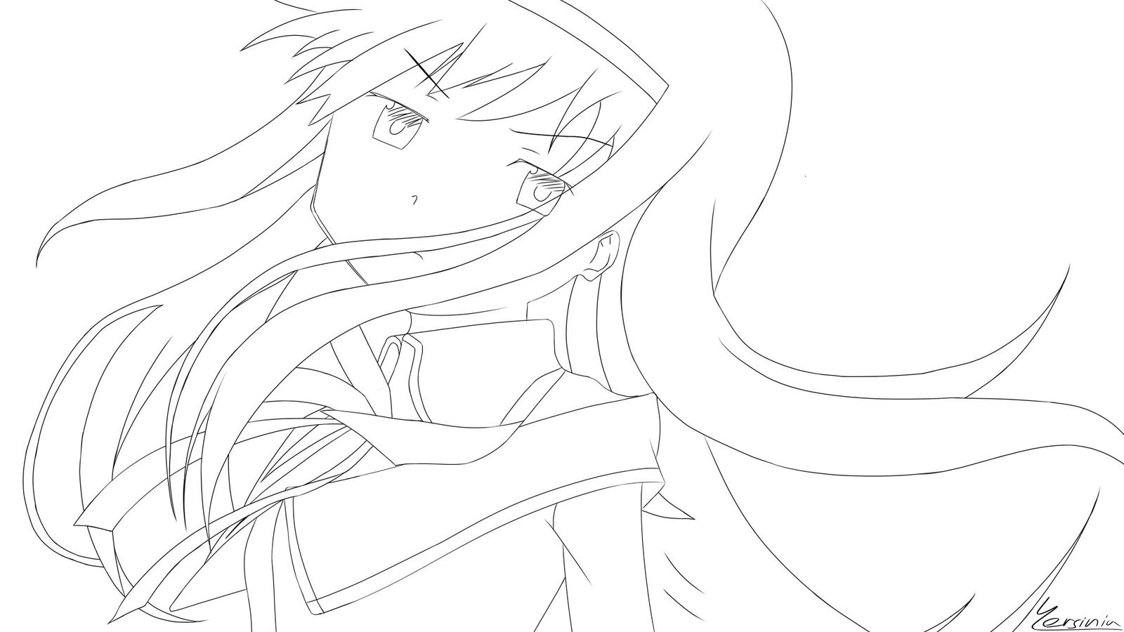 Lineart Homura By Yersinia88 On Deviantart