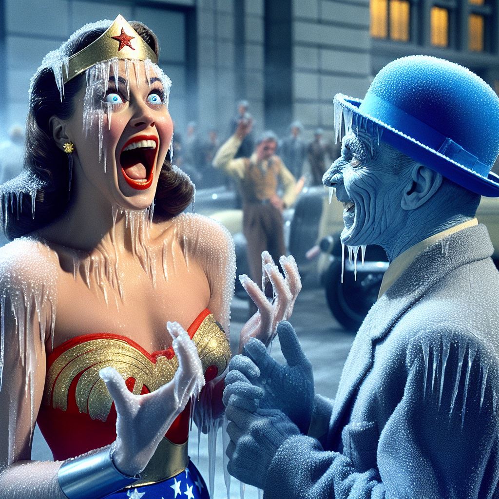 50s Wonder Woman Frozen By Blue Snowman By Archivebat On Deviantart
