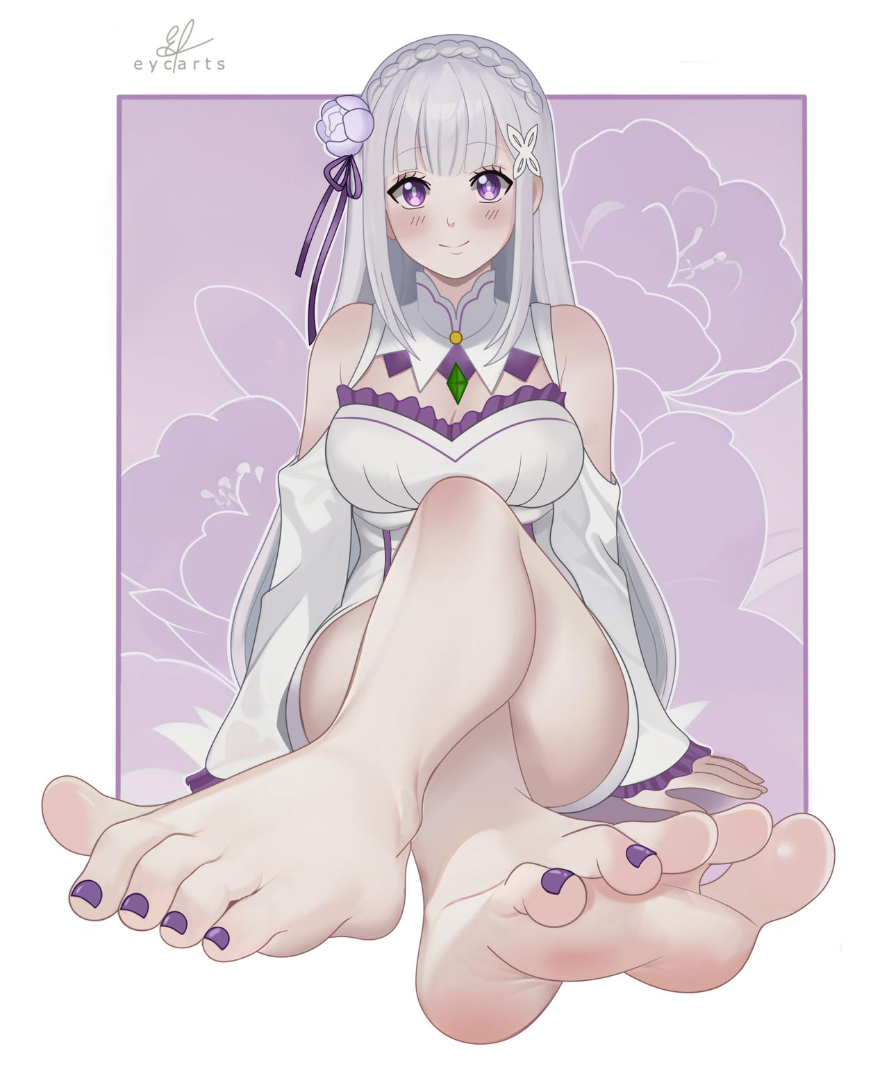 Emilia Re Zero Feet Foot By Eycarts On Deviantart
