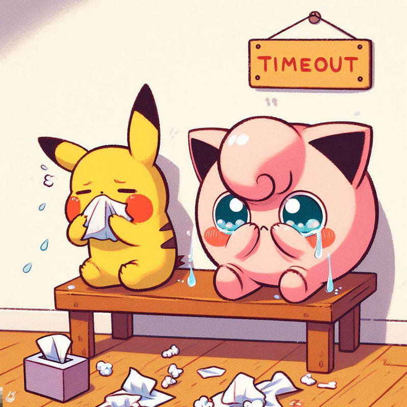 Pikachu And Jigglypuff In Timeout By Pokeball600 On Deviantart