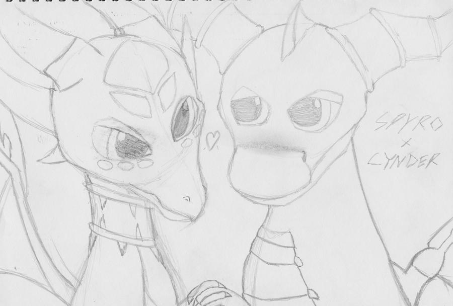 Spyro X Cynder Sketch By Agenteverfree On Deviantart