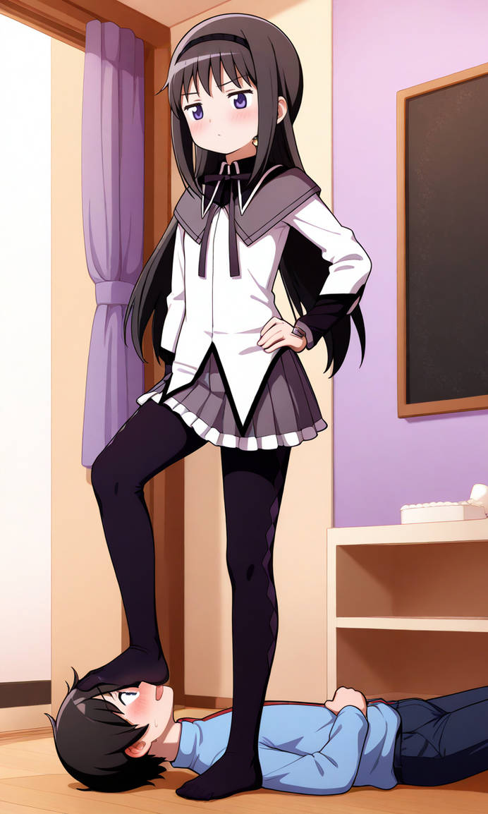 Akemi Homura Step On Face By Tramplemychest On Deviantart