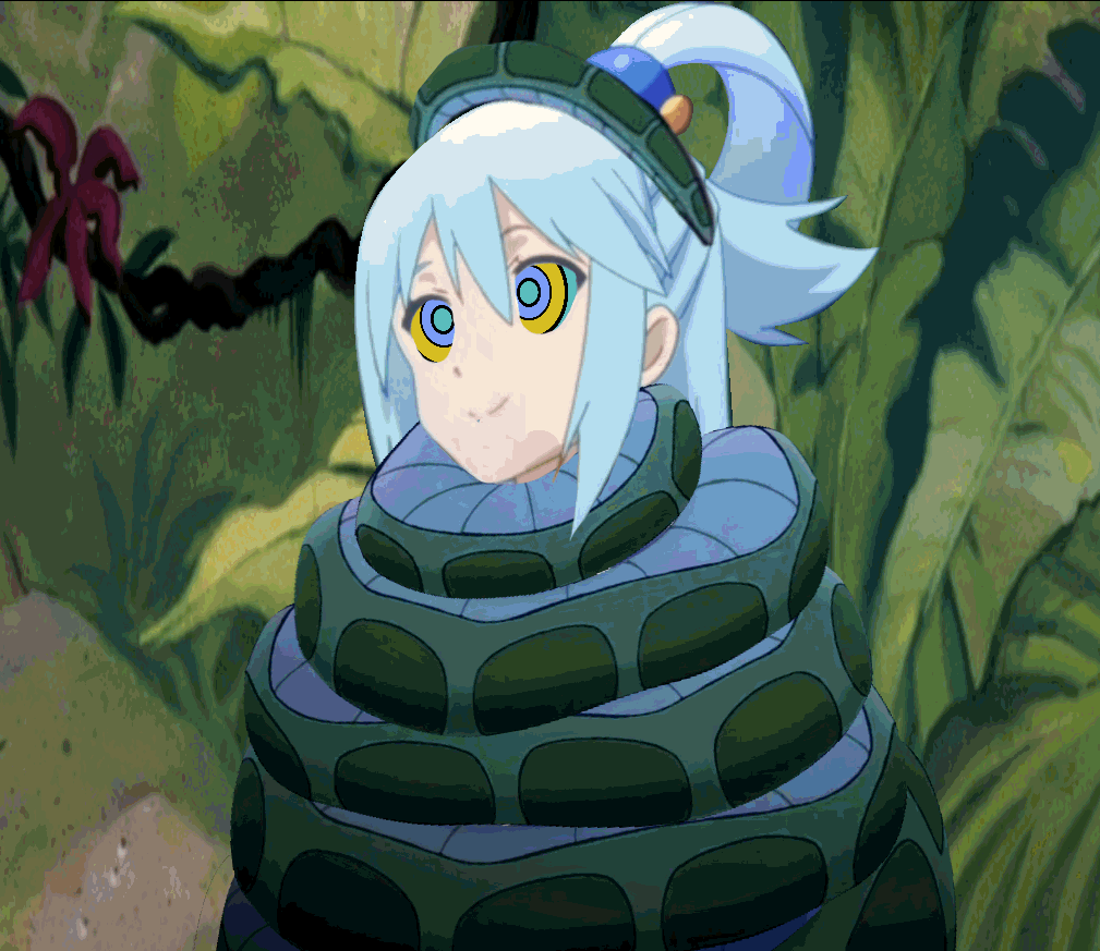 Useless Goddess Captured Kaa And Aqua By Happyhypno On Deviantart