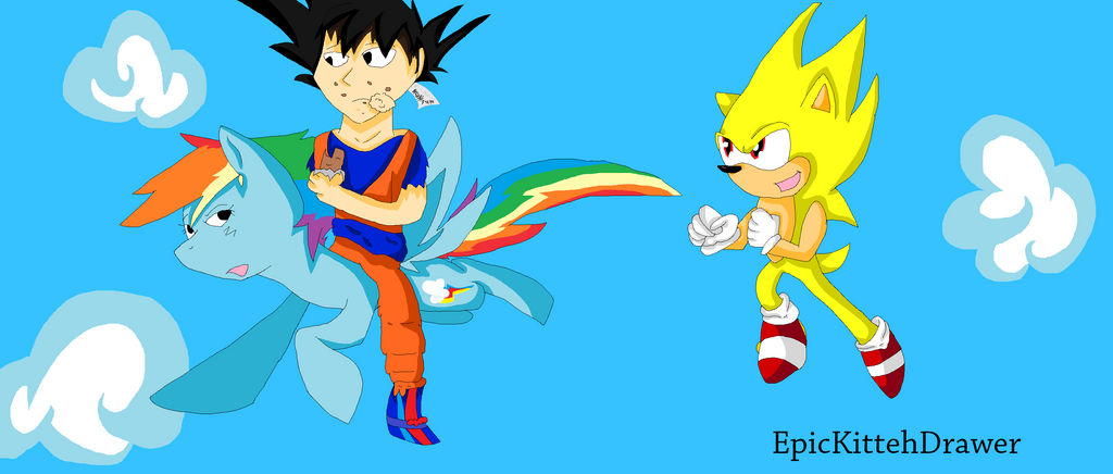 Goku Sonic And Rainbow Dash Request By Xepicgamequestsx On Deviantart