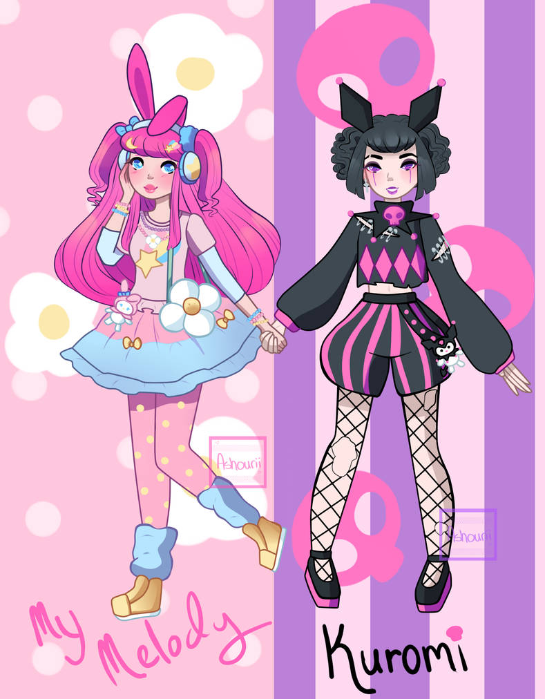 My Melody And Kuromi By Ashourii On Deviantart