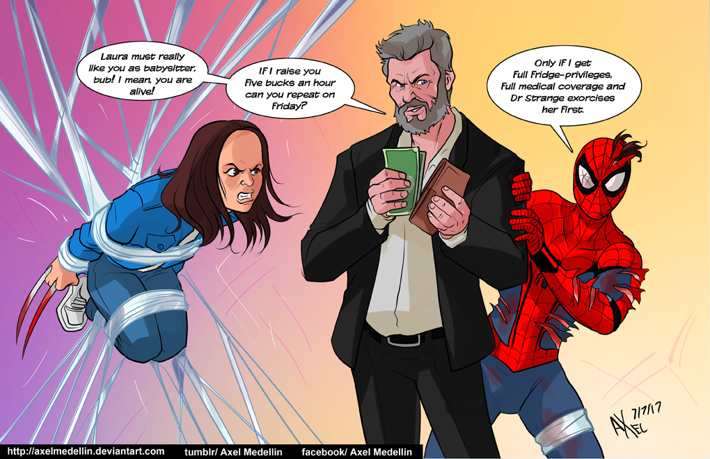 Tliid 349 Spidey Comes Home With Laura And Logan By Axelmedellin On Deviantart