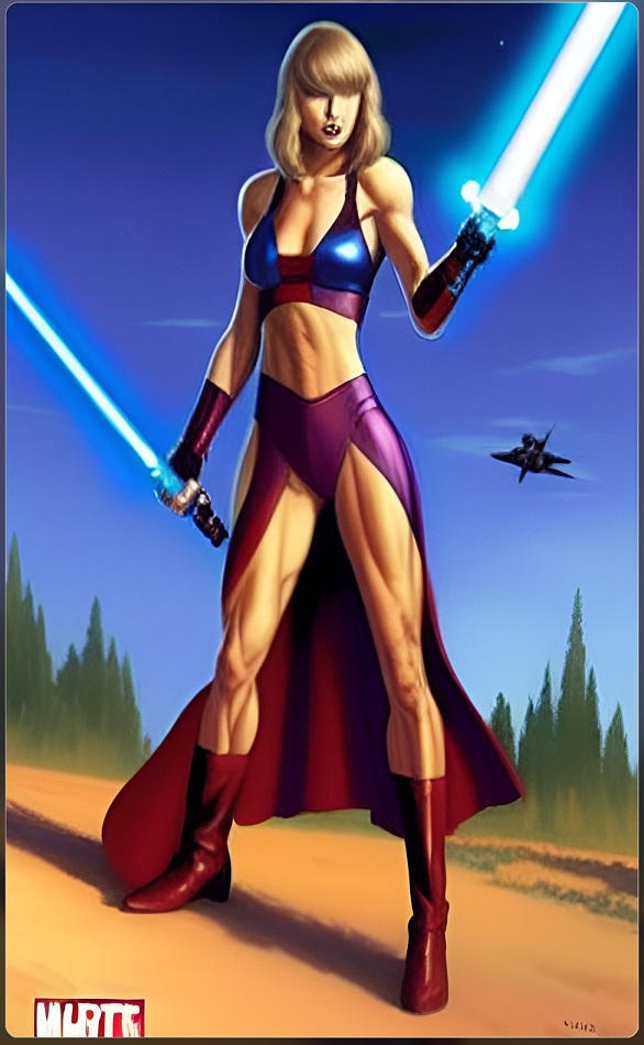 Dual Lightsaber Wielding Jedi Knight Taylor Swift by AIgeneratedMuscle ... Dual Lightsaber Wielding Jedi Knight Taylor Swift by AIgeneratedMuscle ...