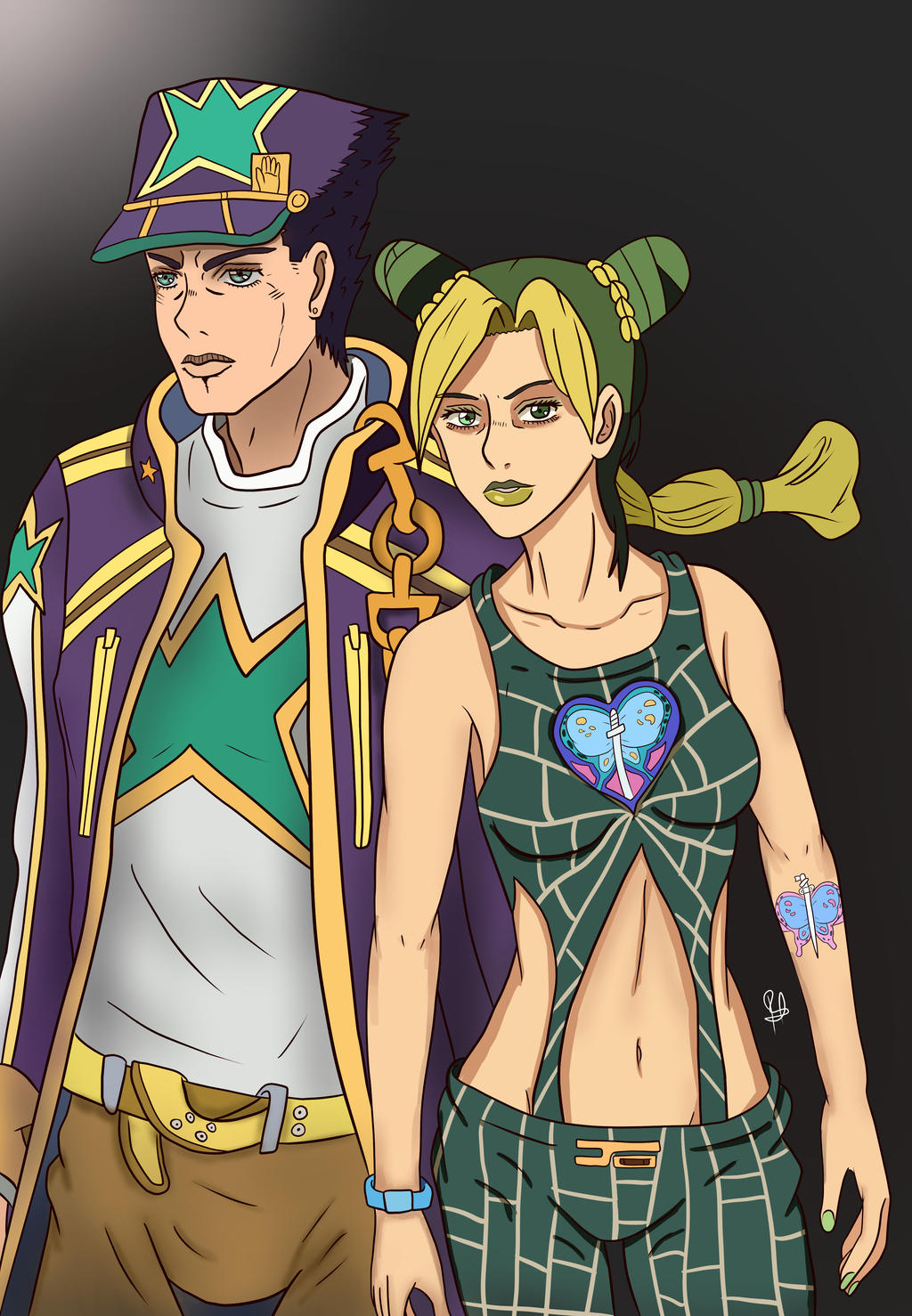 Jotaro And Jolyne Fan Art By Aziib On Deviantart