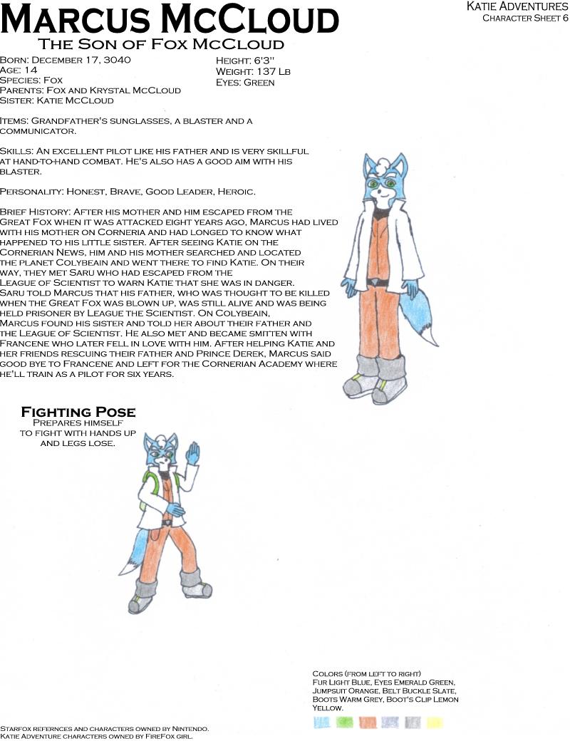Marcus McCloud Character Sheet by FireFoxgirl on DeviantArt