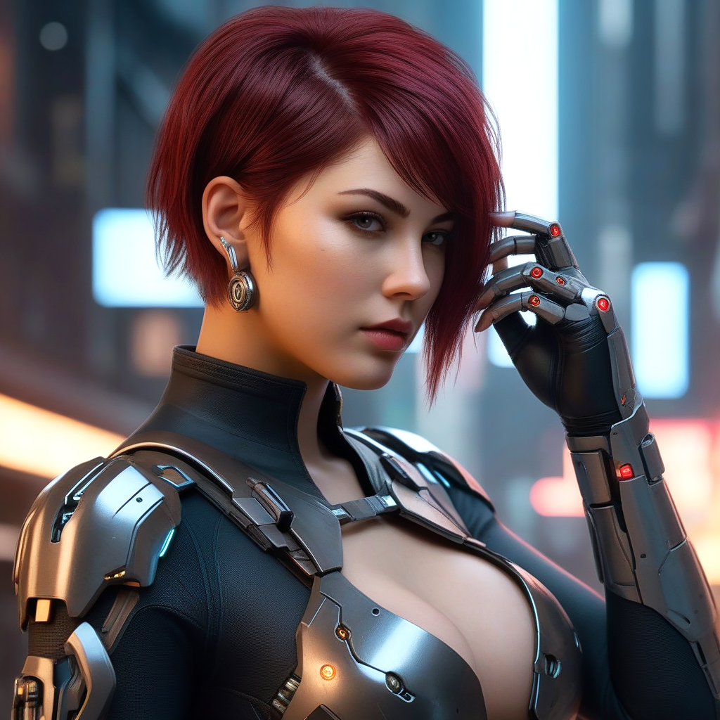 Curvy Cyberpunk Girl Cyborg Hot Girl Beautiful Fac By Beoregardio On Deviantart