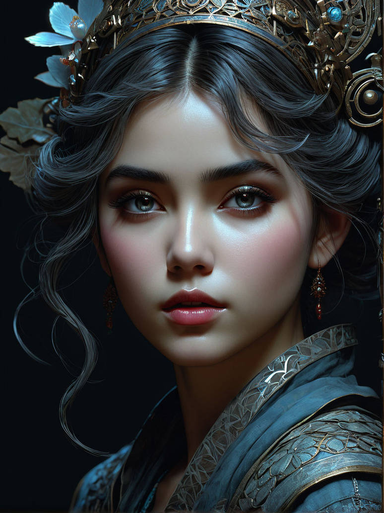 Very Beautiful Girl Perfect Facial Features Intric By Beoregardio On