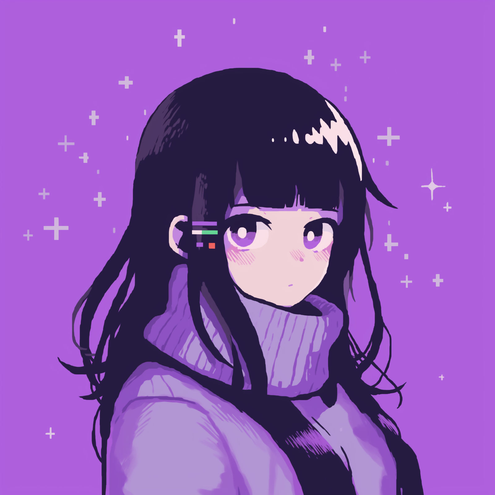 Black Haired Girl In Purple By Tuwalg On Deviantart