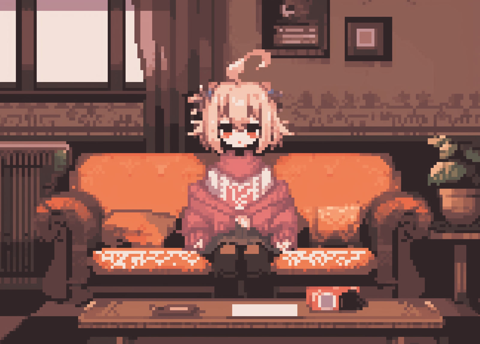 Pink Haired Girl Sitting On A Chair By Tuwalg On Deviantart