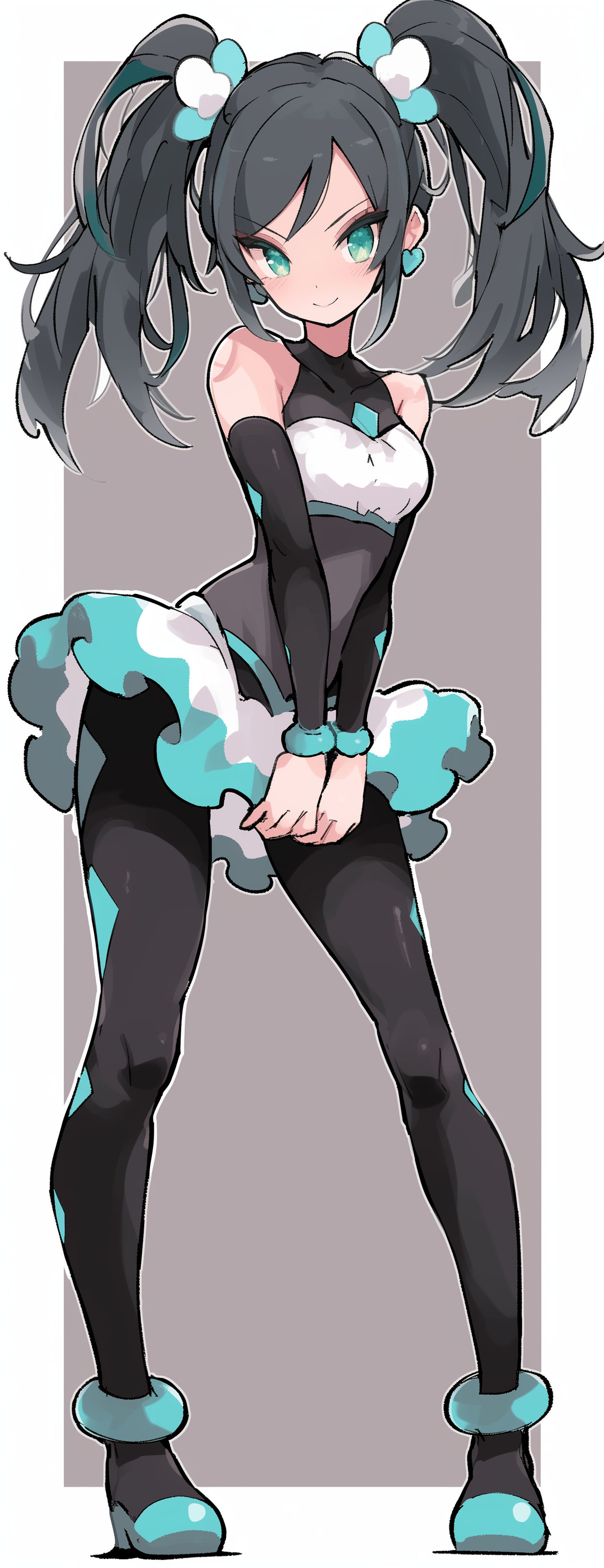 Black Haired Twintail Girl With Green Eyes By Tuwalg On Deviantart