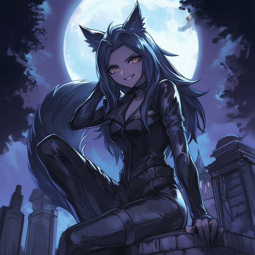 Wolf Girl With Blue Hair By Tuwalg On Deviantart