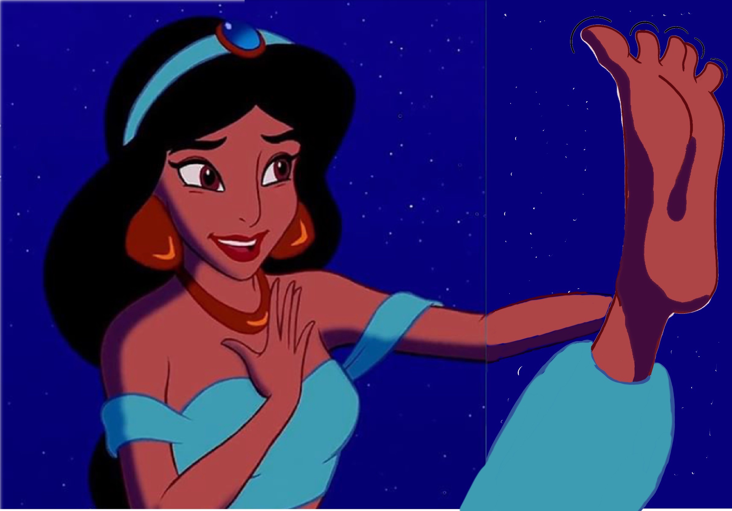 Jasmine Barefoot At Night By Disneywo On Deviantart