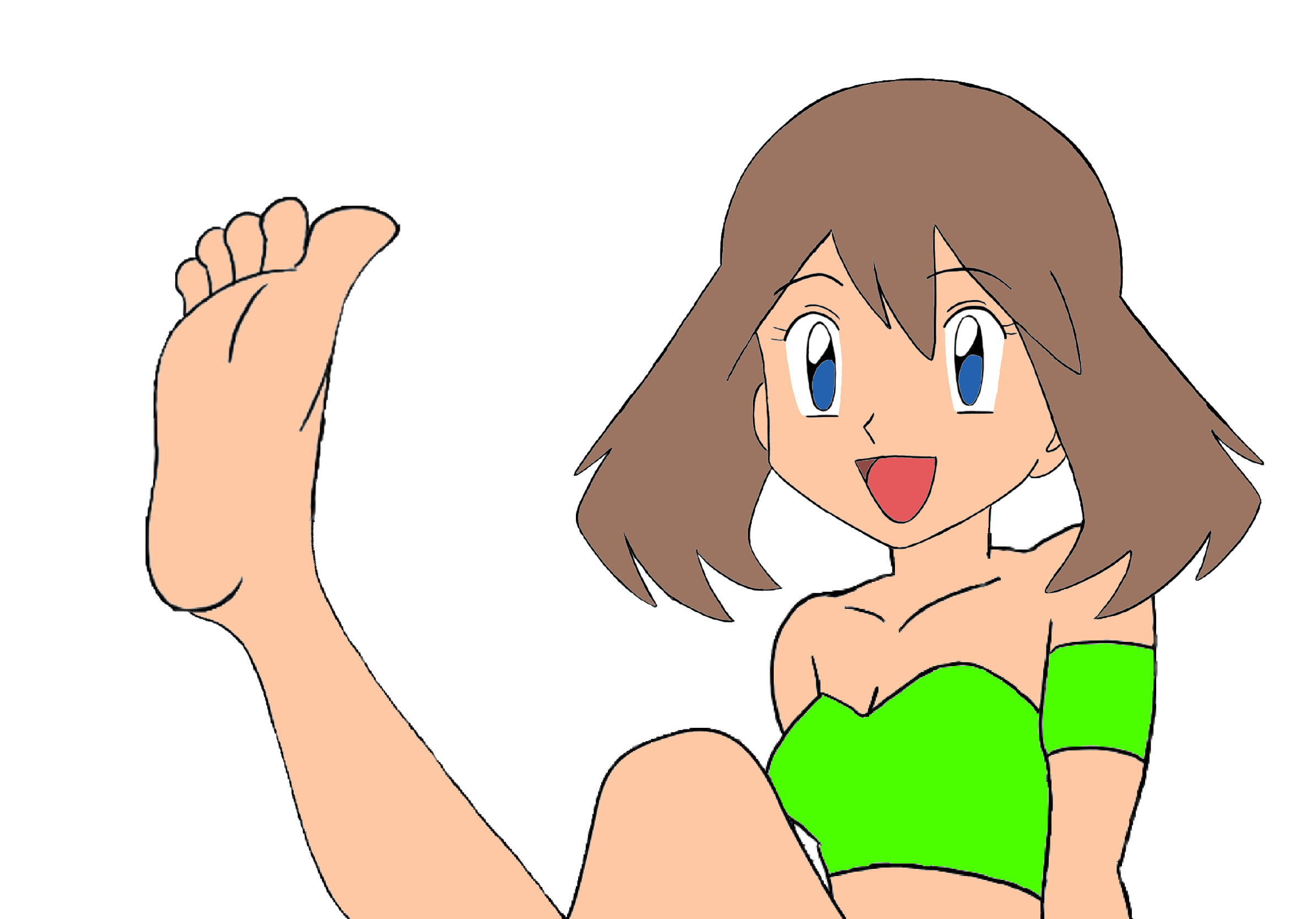 May Raised Her Bare Foot Version 3 By Disneywo On Deviantart