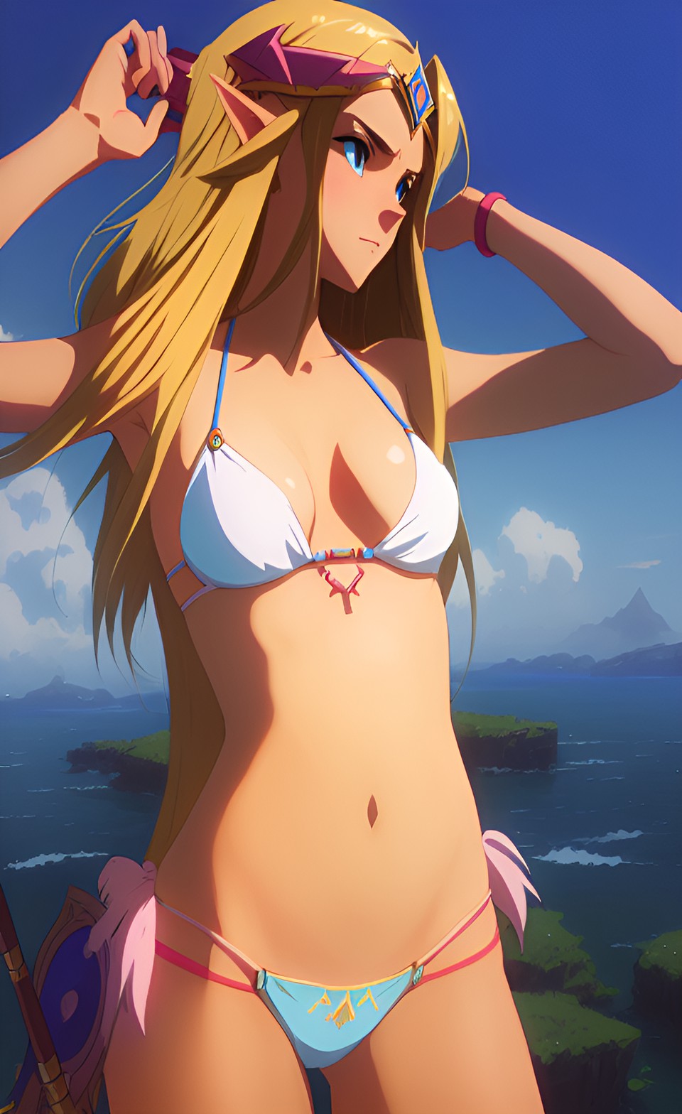 Zelda Wearing Sexy Bikini By Peacefuljoe On Deviantart