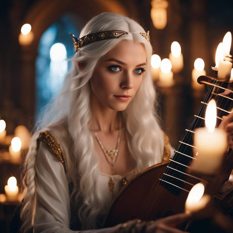 Beautiful Female Half Elf Bard With Bright Blue Ey By Wildporcelainorchid On Deviantart