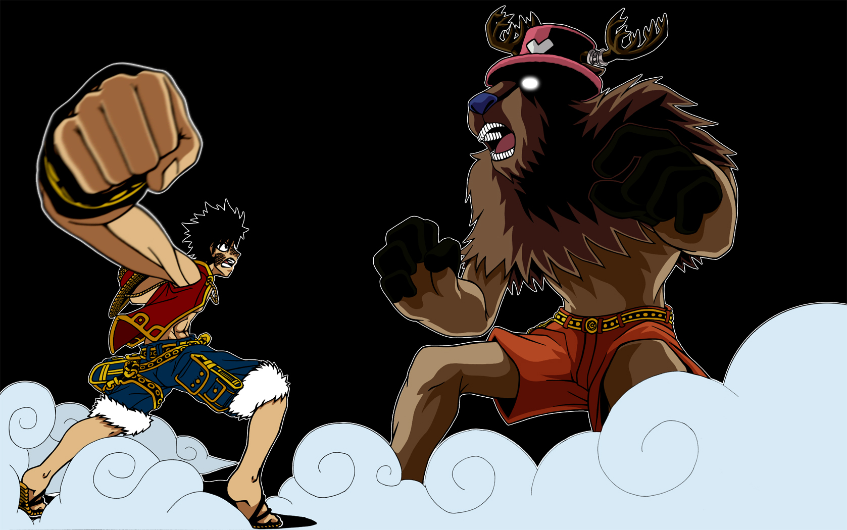 LUFFY VS CHOPPER - COLOR - by mdkex on DeviantArt