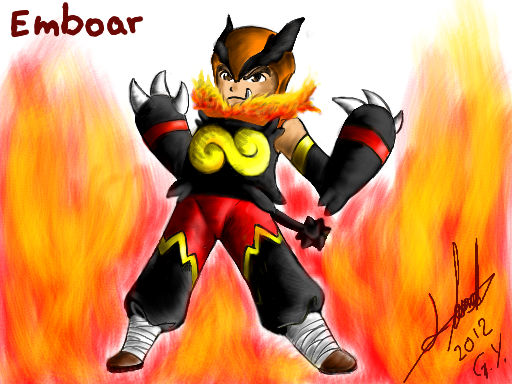 Gijinka Emboar By Garouto On Deviantart