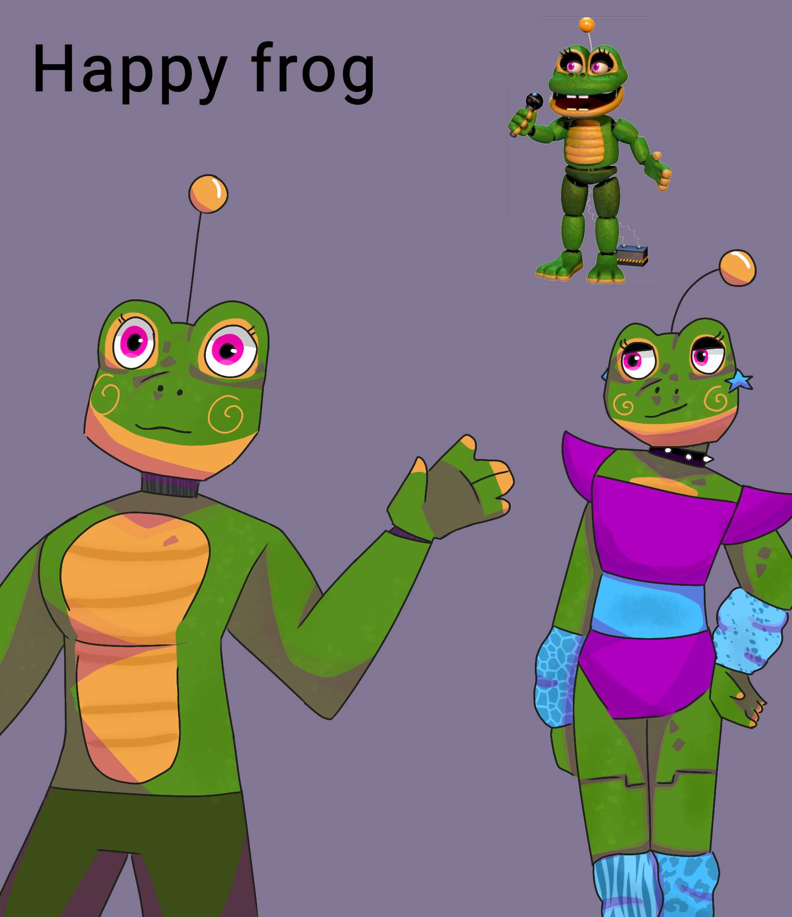 Fnaf Happy Frog Left Glamrock Happy Frog Right By Burnbutter On
