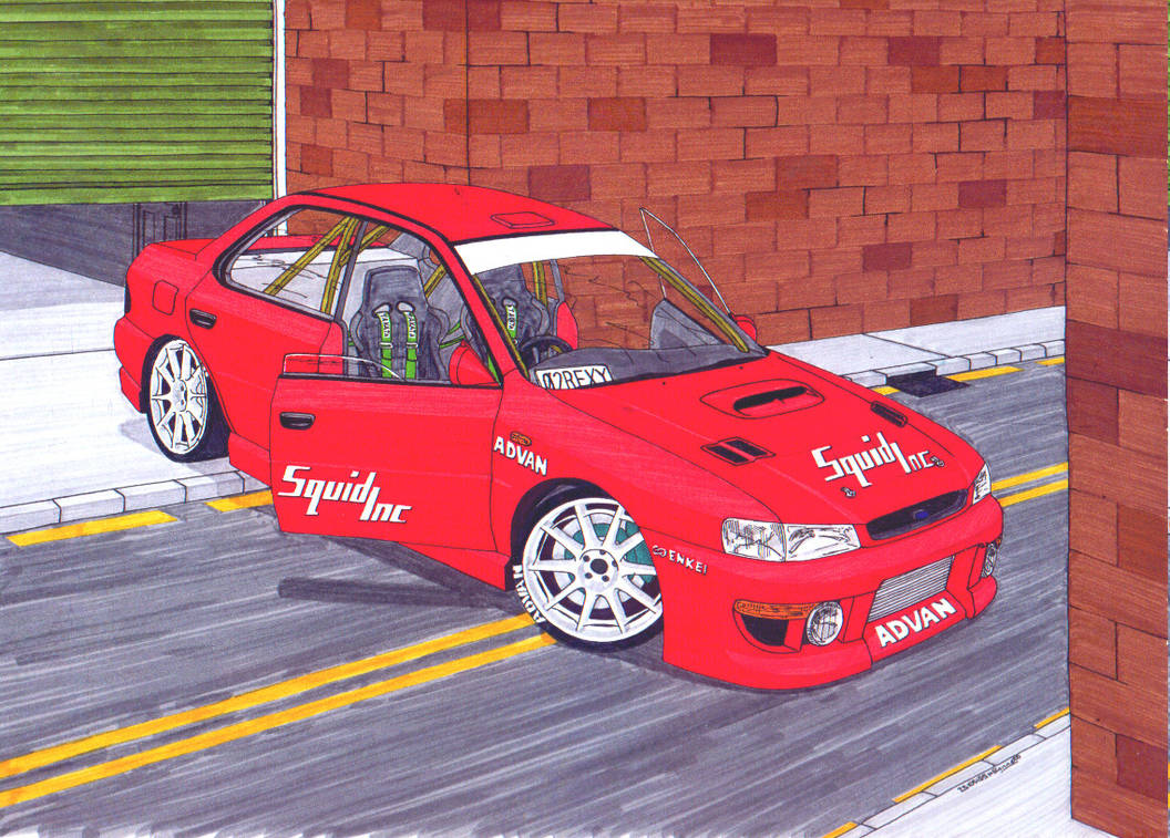 WRX in narrow street by SquidInc on DeviantArt