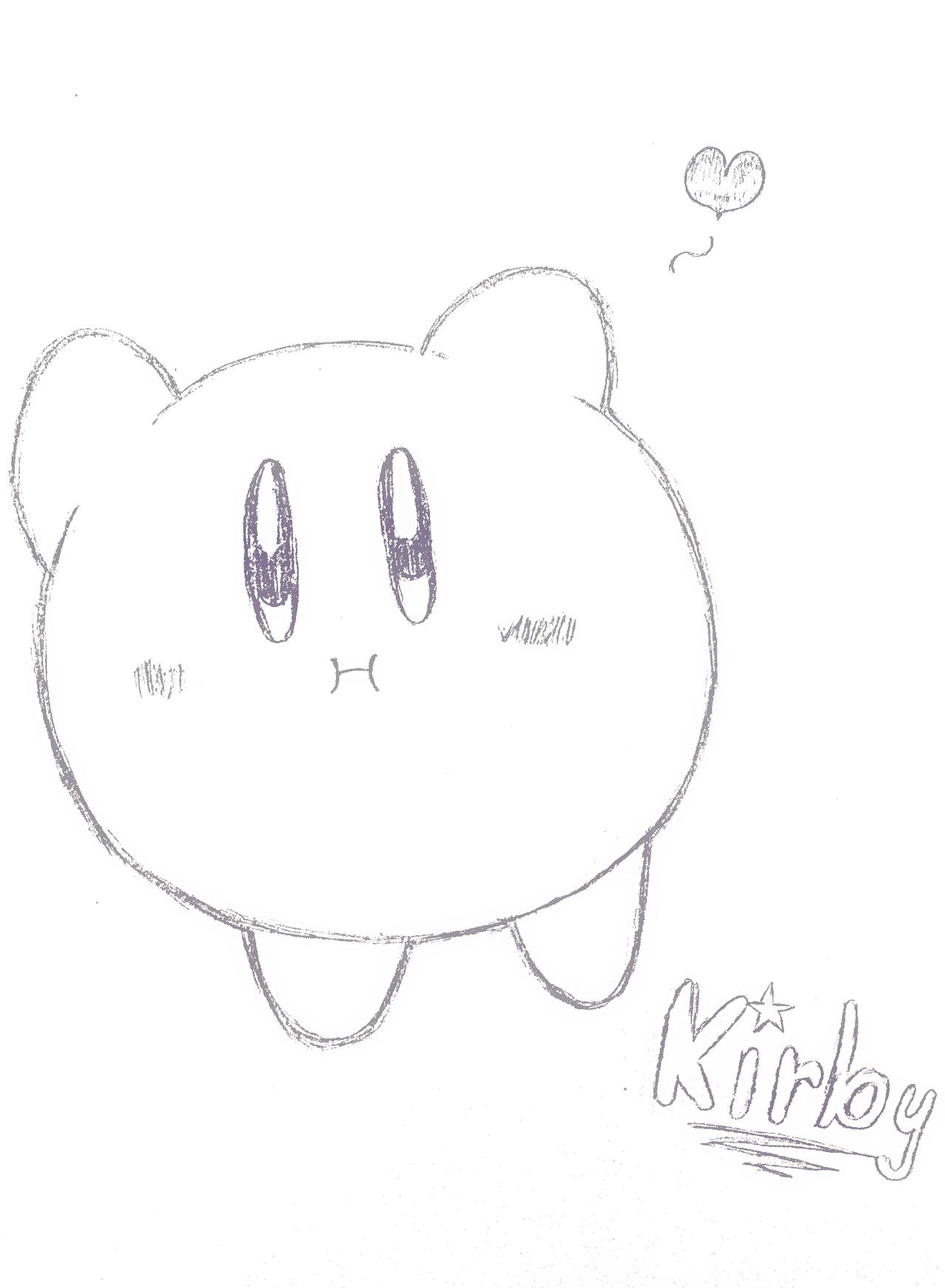 Kirby Drawing By Space Kirby On Deviantart