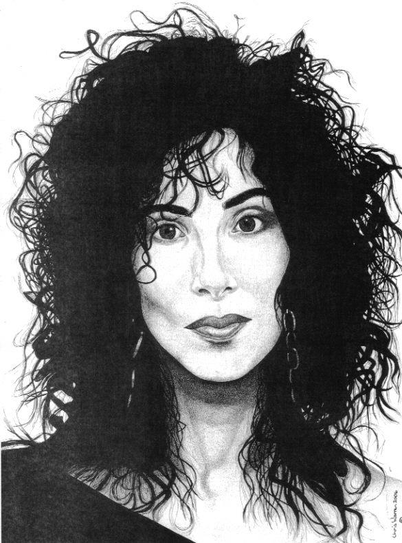 Cher from a 1987 photo. by chriswarrenart on DeviantArt