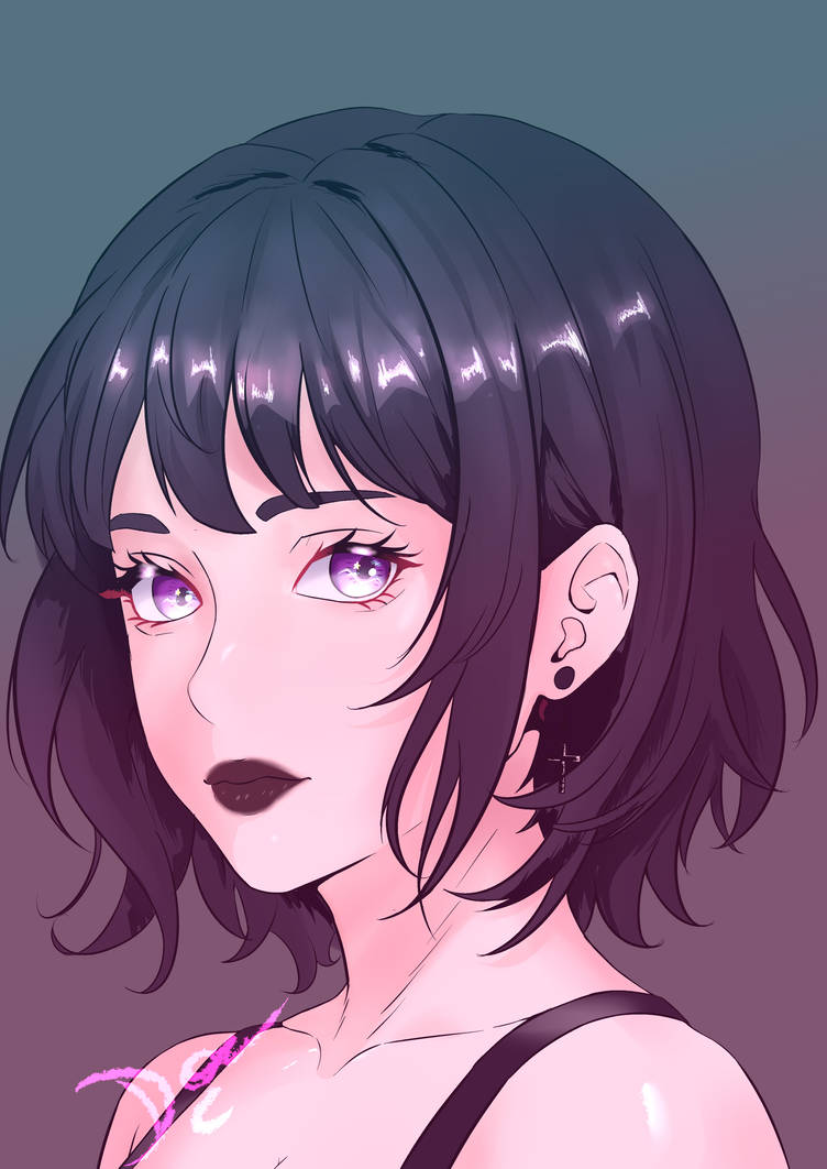 Black Hair Emo Girl By Darxkey On Deviantart