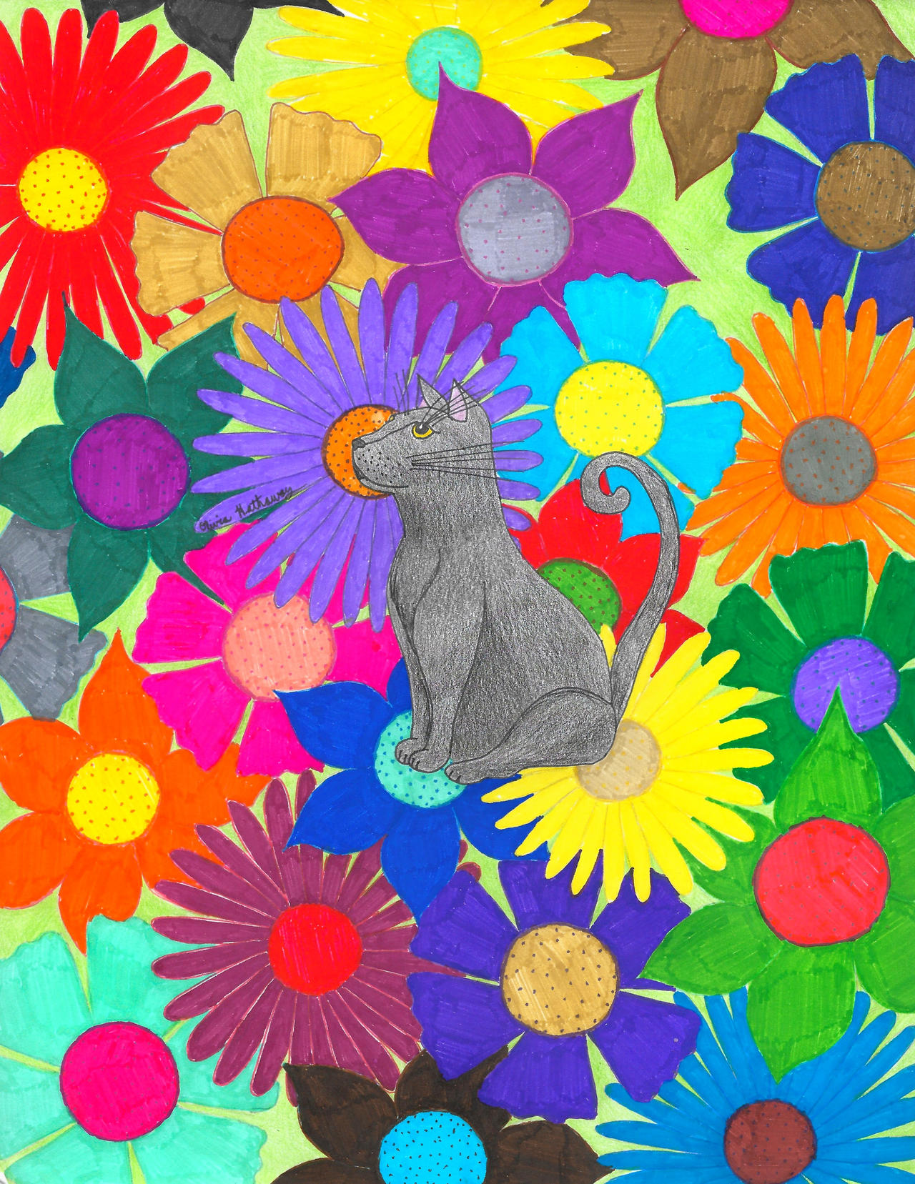Floral Cat By Okhismakingart On DeviantArt floral-cat-by-okhismakingart-on-deviantart
