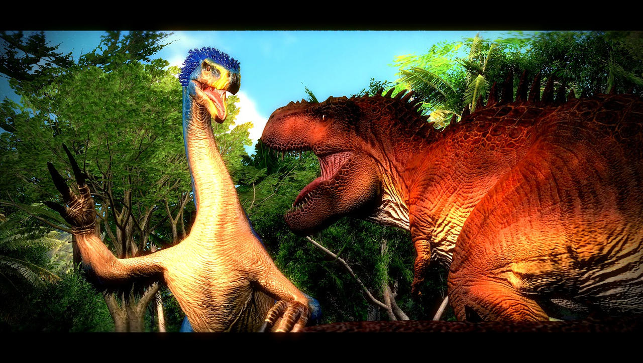 Tarbosaurus vs. Therizinosaurus by TREX096 on DeviantArt Tarbosaurus vs. Therizinosaurus by TREX096 on DeviantArt