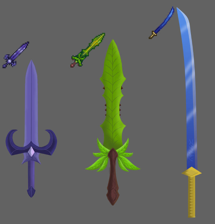 Terraria Swords By Darkspruce On Deviantart