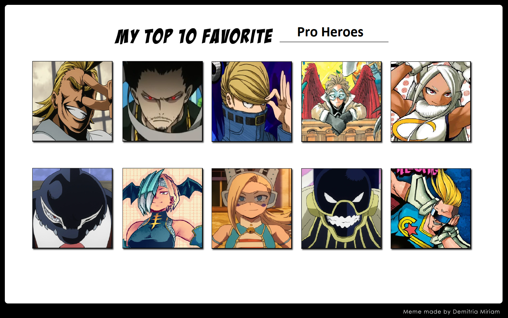 Top 10 Favorite Pro Heroes By Jokussj On Deviantart
