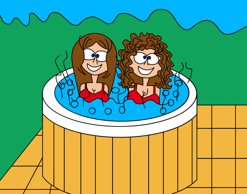 Mia And Tia Relaxing In Their Huge Hot Tub By Matiriani28 On Deviantart