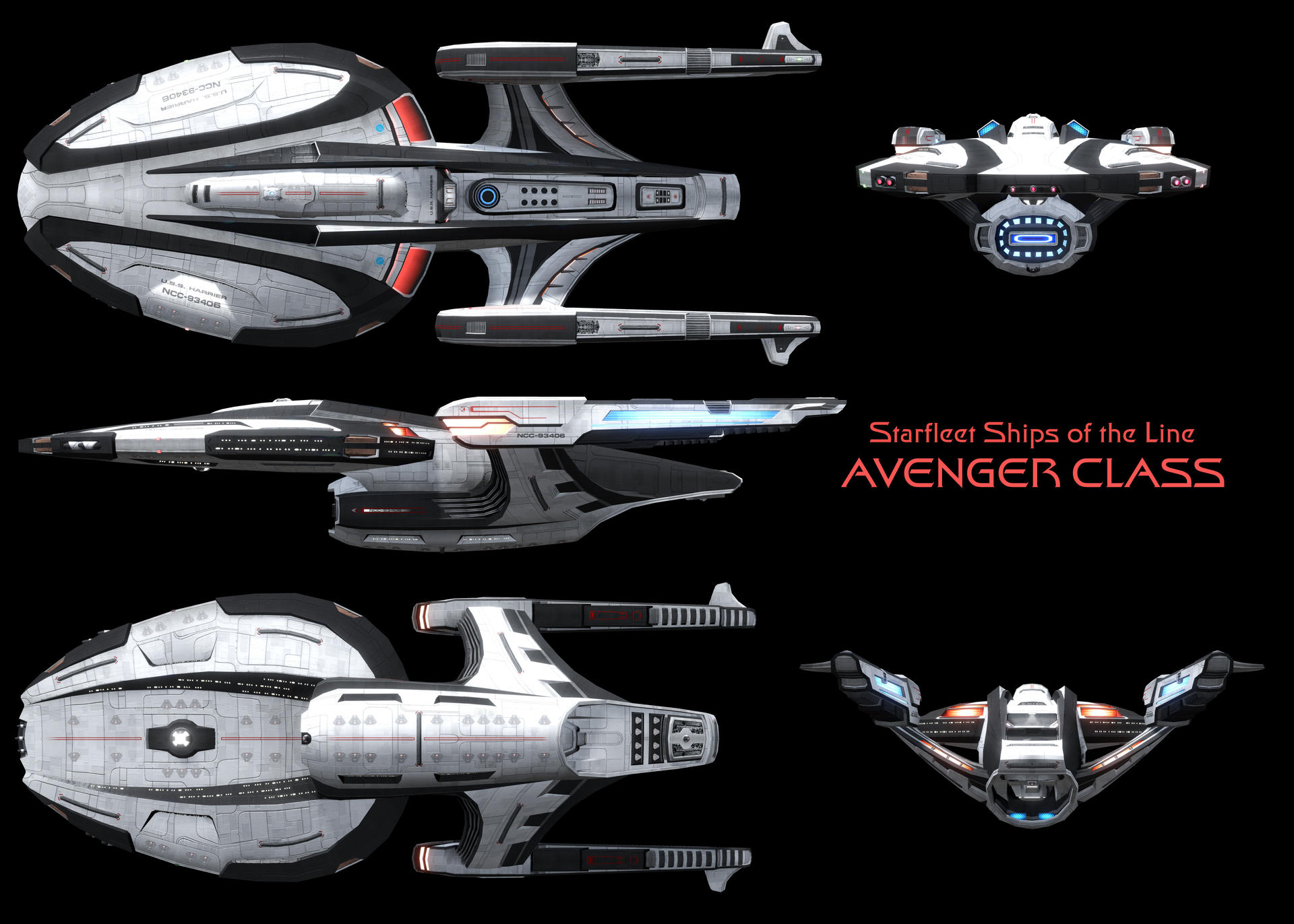 Avenger Class Starship High Resolution By Enethrin On Deviantart
